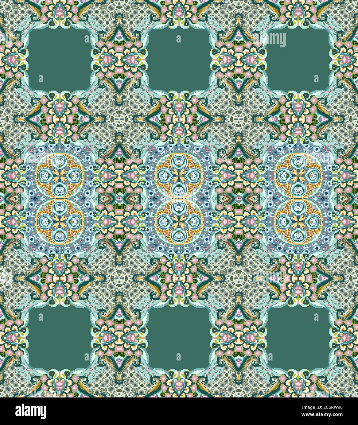 Vector ethnic ornamental color seamless pattern Stock Vector Image ...