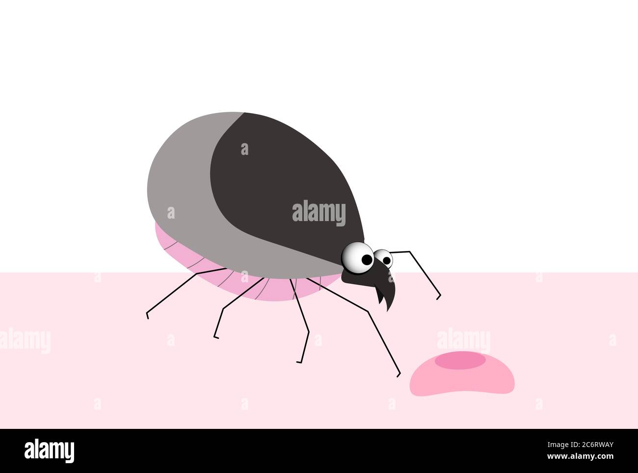 Bug, tick. blood-sucking parasite. Insect pest. Tick character, vector ...