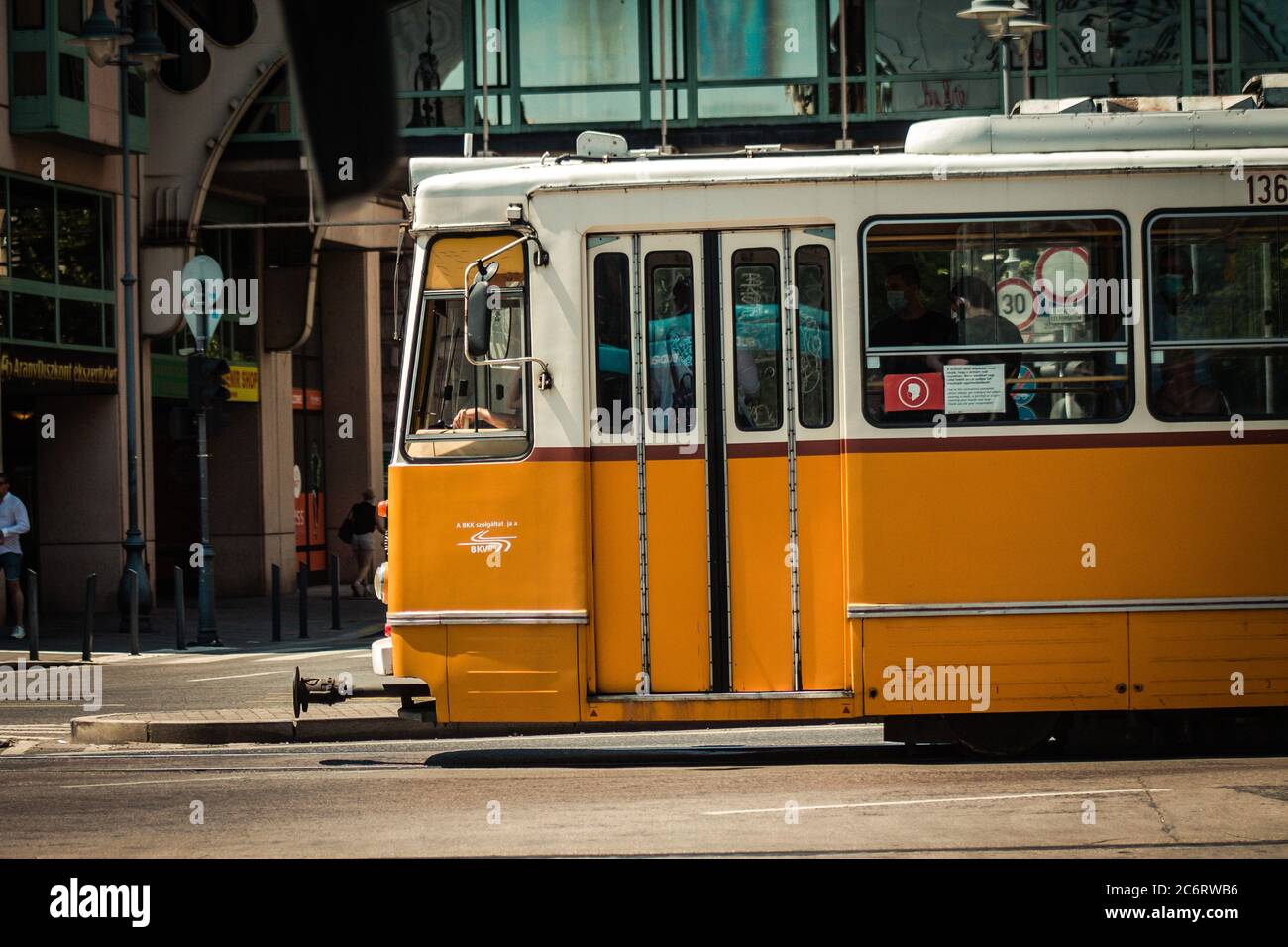 Budapest Hungary july 11, 2020 View of a traditional Hungarian electric ...