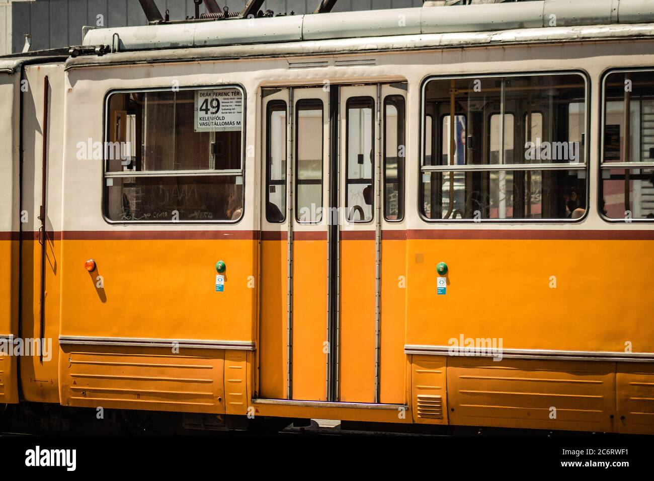 Budapest Hungary july 11, 2020 View of a traditional Hungarian electric ...