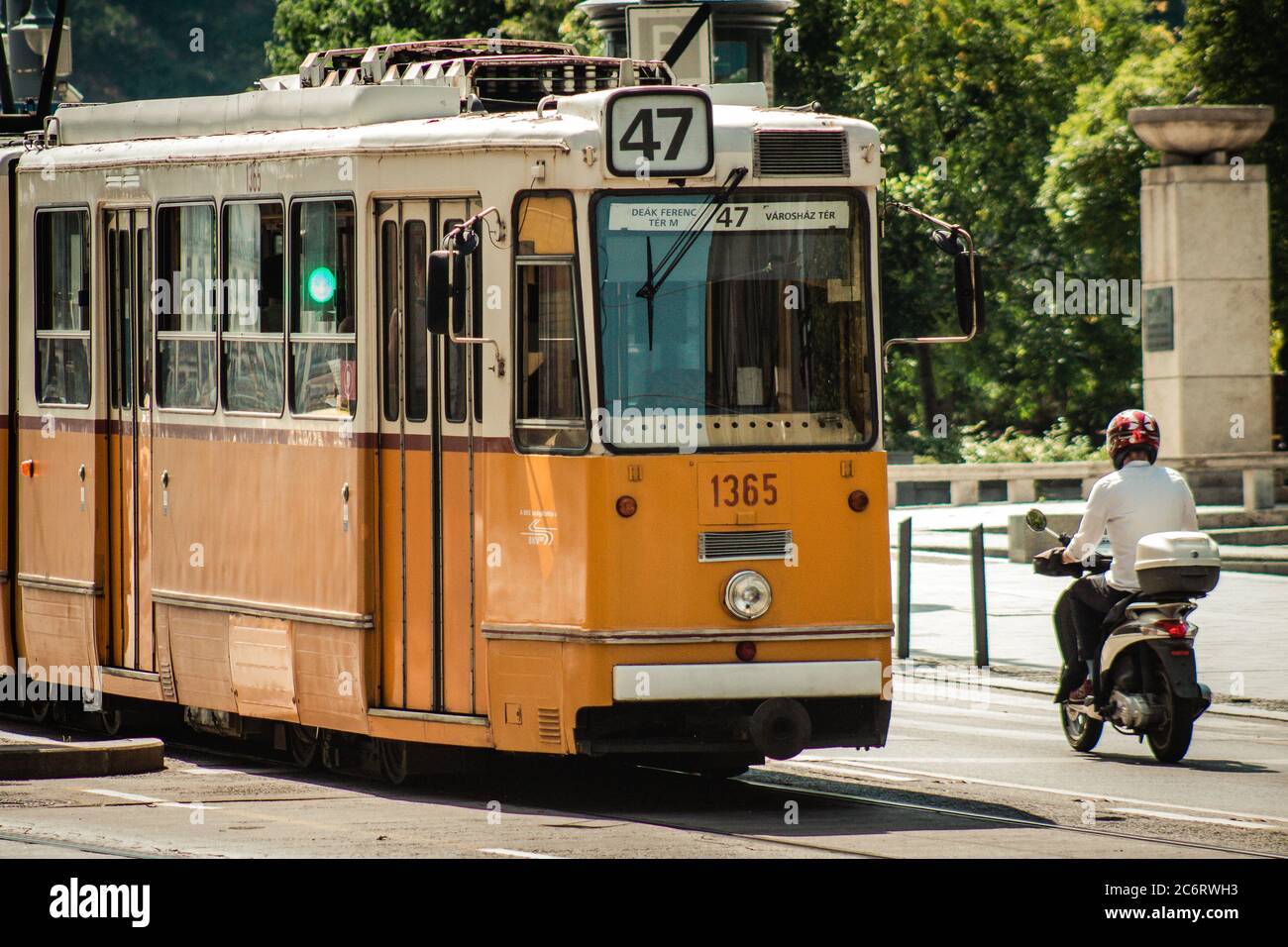 Budapest Hungary july 11, 2020 View of a traditional Hungarian electric ...
