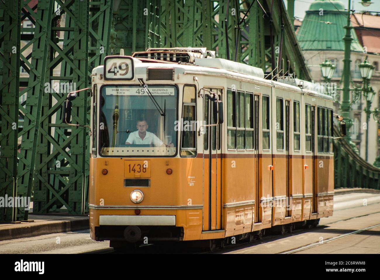 Budapest Hungary july 11, 2020 View of a traditional Hungarian electric ...