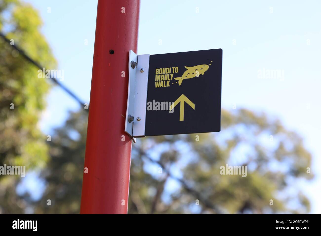 Sign indicating the direction of the Bondi to Manly walk on Sydney’s ...