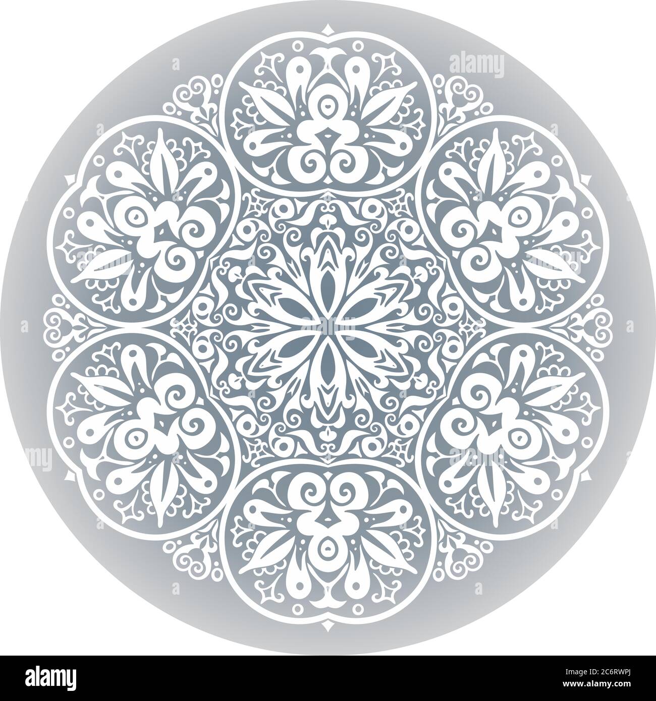 Vector white ethnic round ornamental illustration Stock Vector Image ...