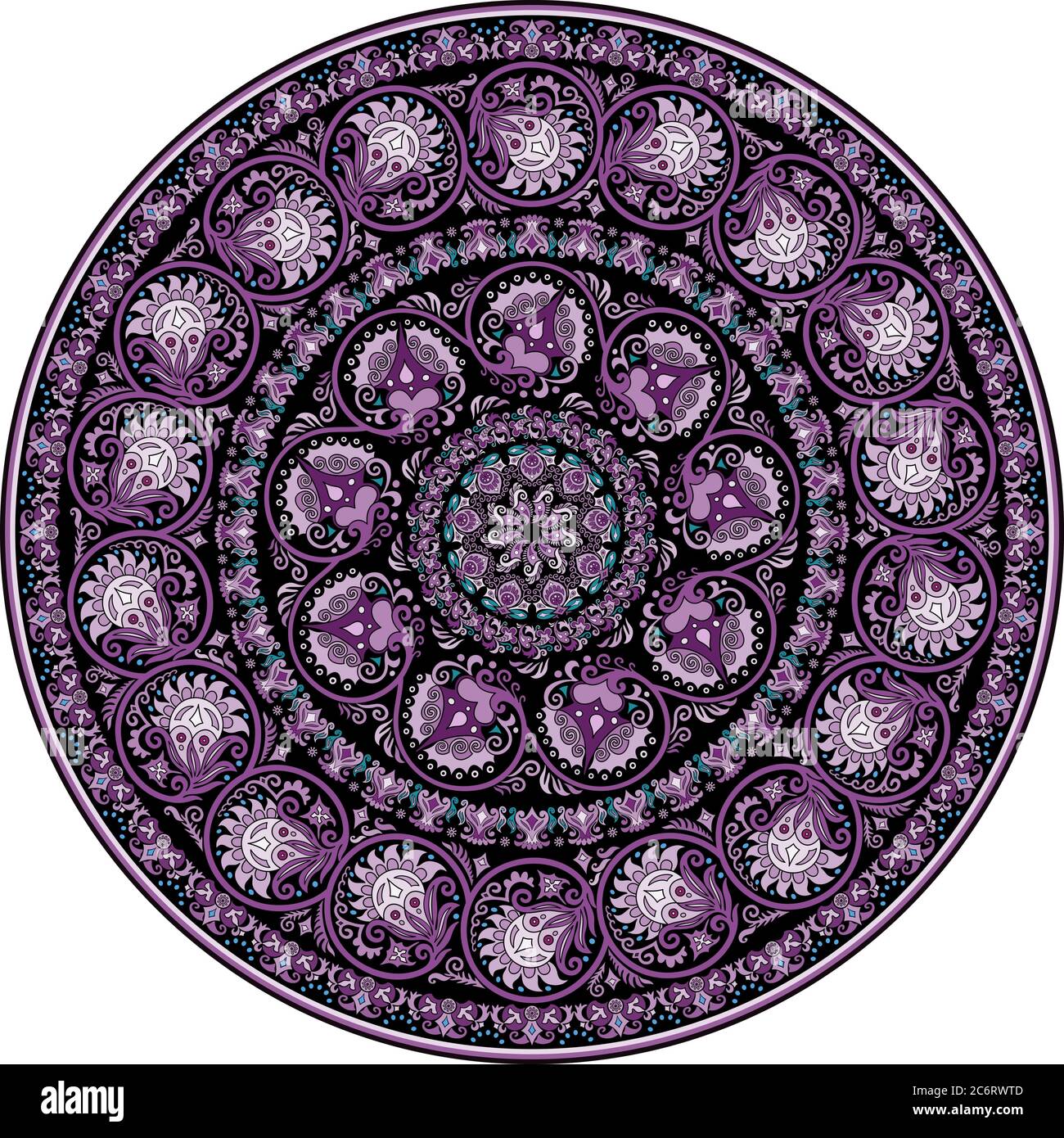 Vector ethnic round ornamental illustration Stock Vector Image & Art ...