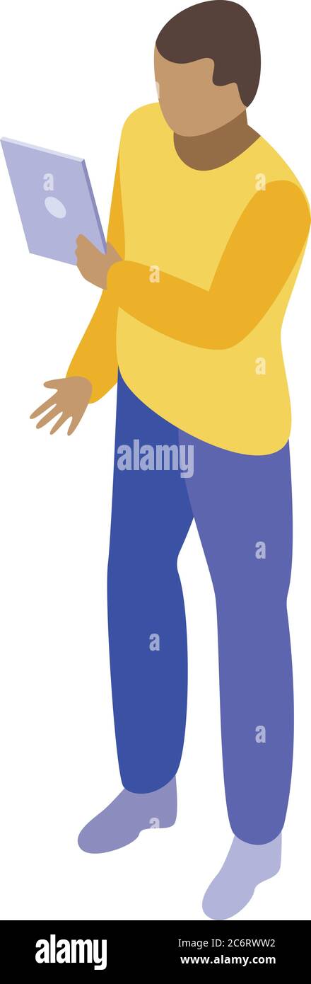 Kid tablet programming icon, isometric style Stock Vector Image & Art ...