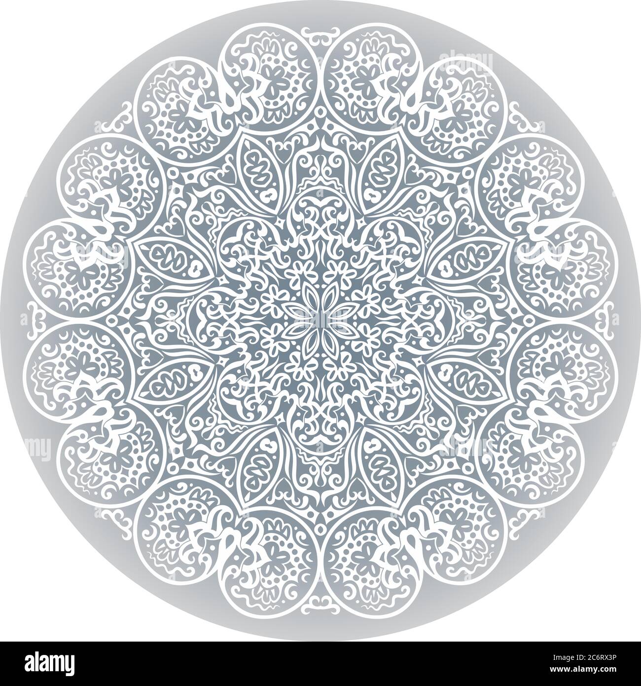 Vector white ethnic round ornamental illustration Stock Vector Image ...