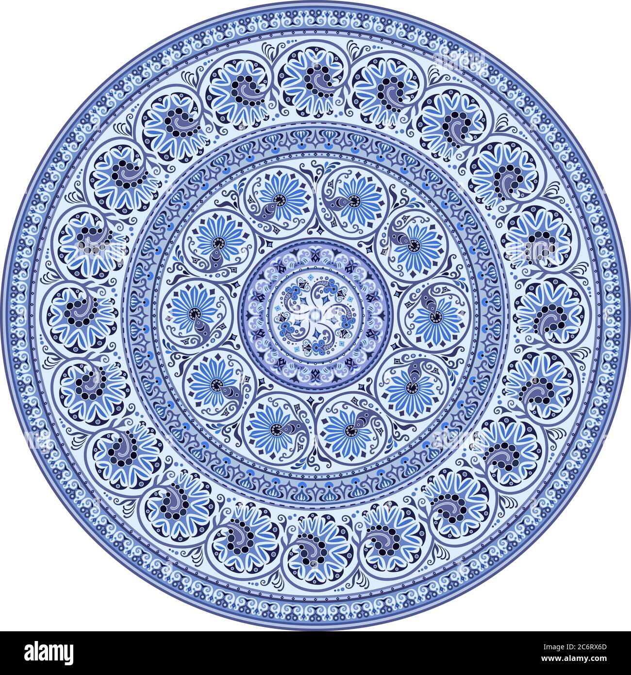 Vector ethnic round ornamental illustration Stock Vector Image & Art ...