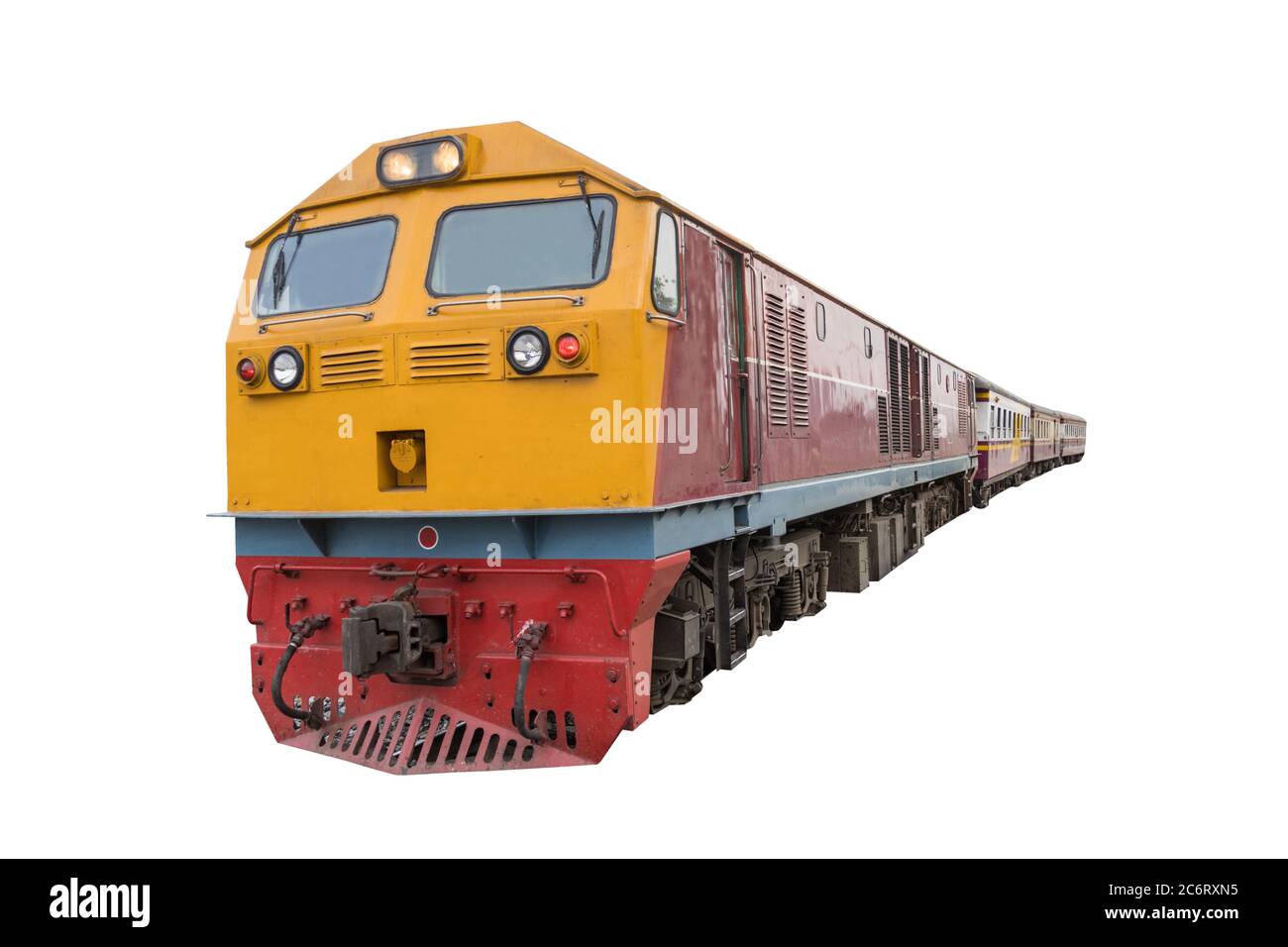 old Train and carriage bogie with isolated white background Stock Photo ...