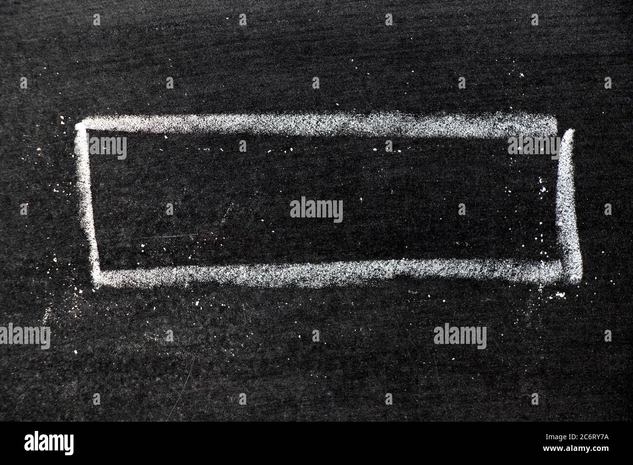White chalk hand drawing in blank square shape on blackboard background ...