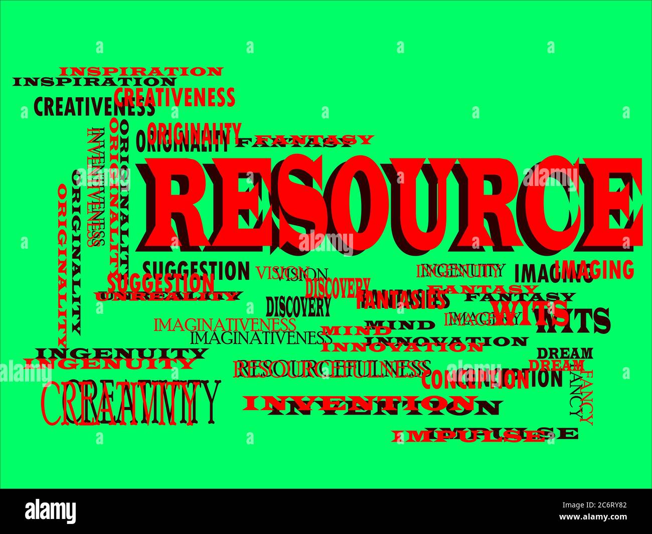 Resource word presented with text cloud vector abstract Stock Vector ...