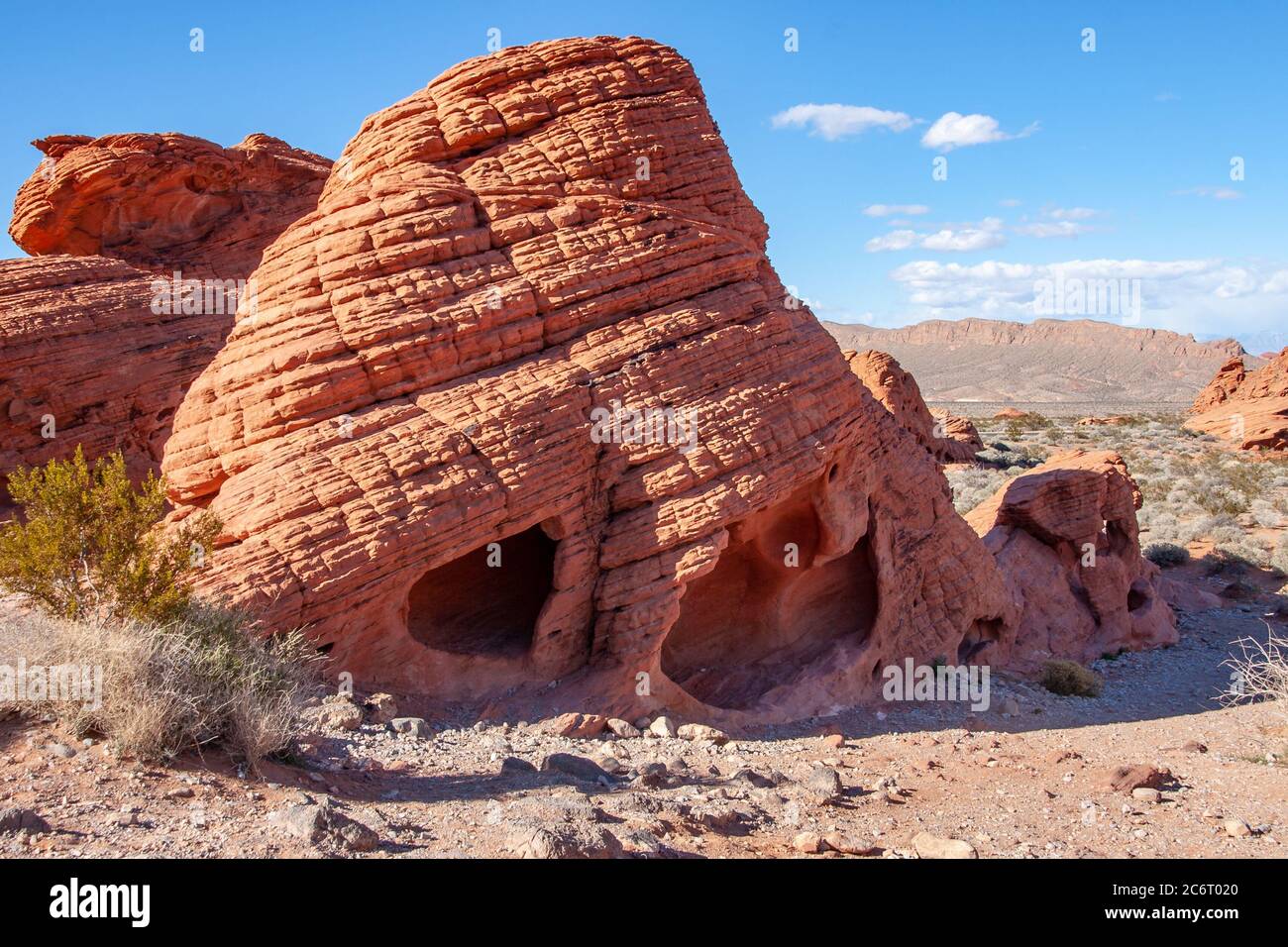 Beehive rocks in Valley of Fire, Nevada, with a blue sky overhead Stock ...
