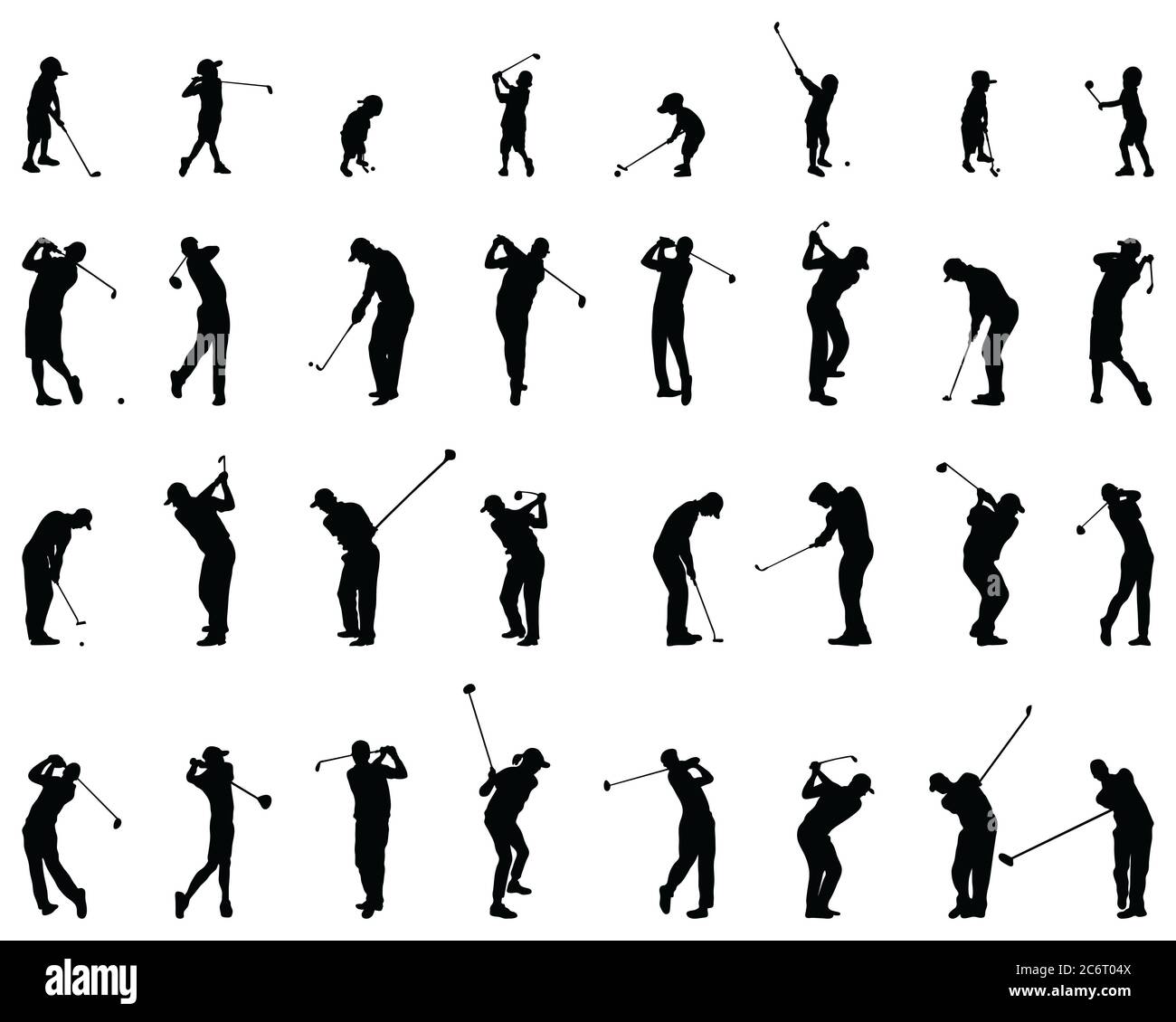 Golf swing golfing golfer silhouette hi-res stock photography and ...