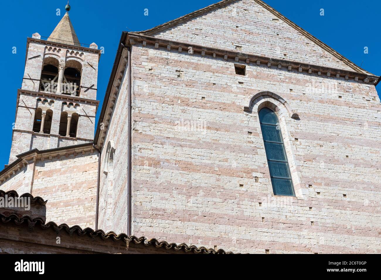 assisi,italy july 11 2020 :basilica of santa chiara di assisi and its ...