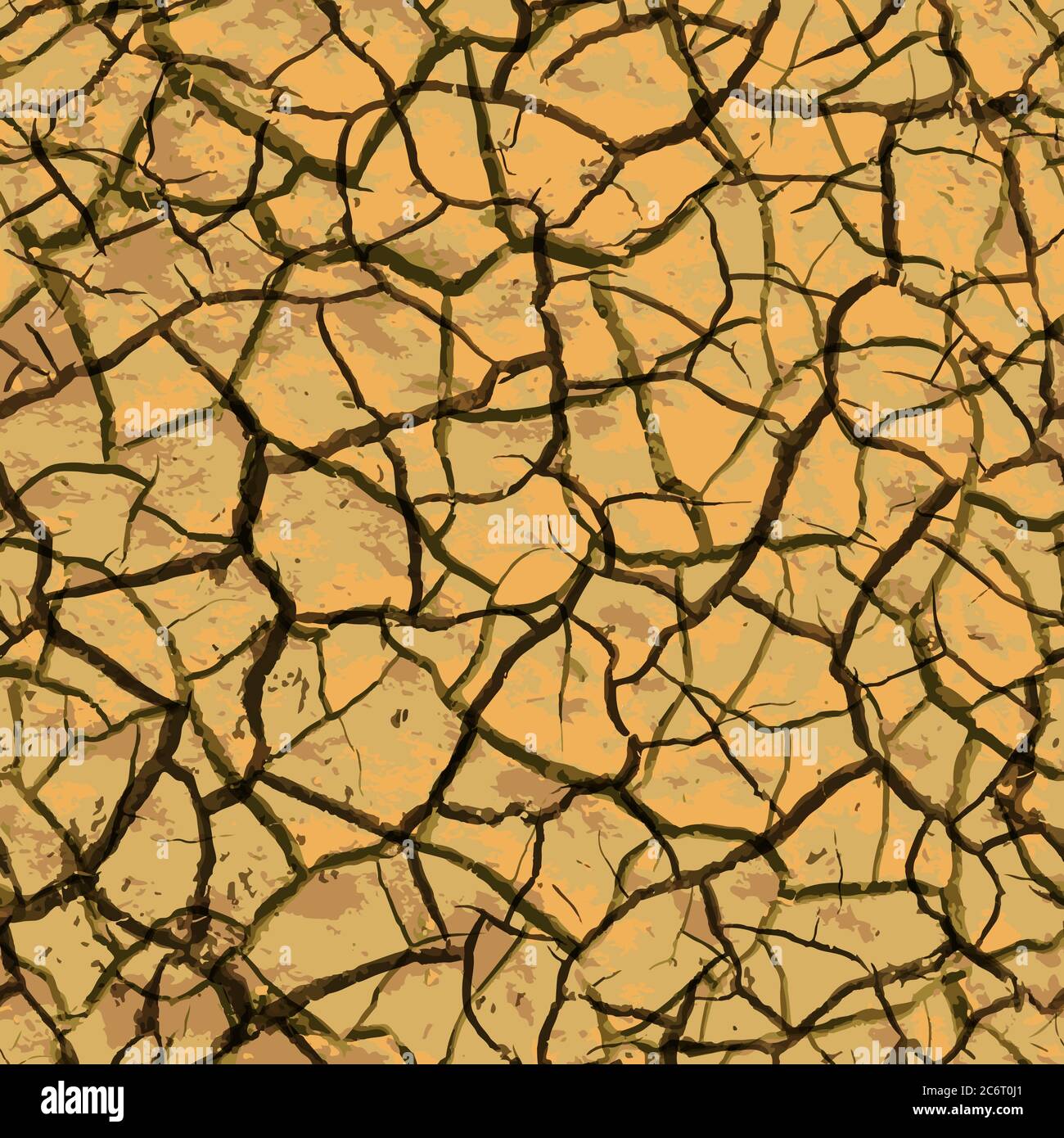 Realistic cracked earth after drought, dry dirt seamless pattern Stock ...