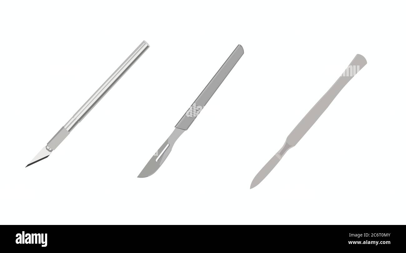 Vector Isolated Set of Scalpels Stock Vector Image & Art - Alamy