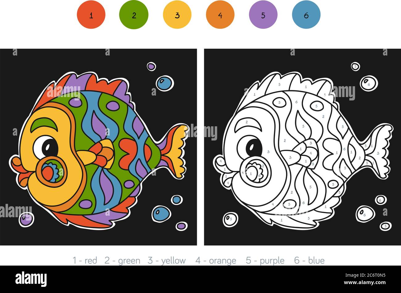 Color By Number Fish