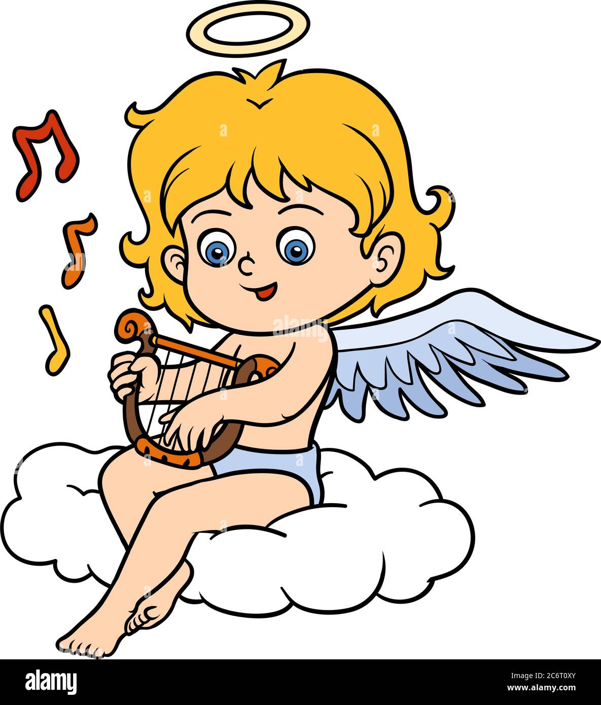 Angel Harp Clipart
