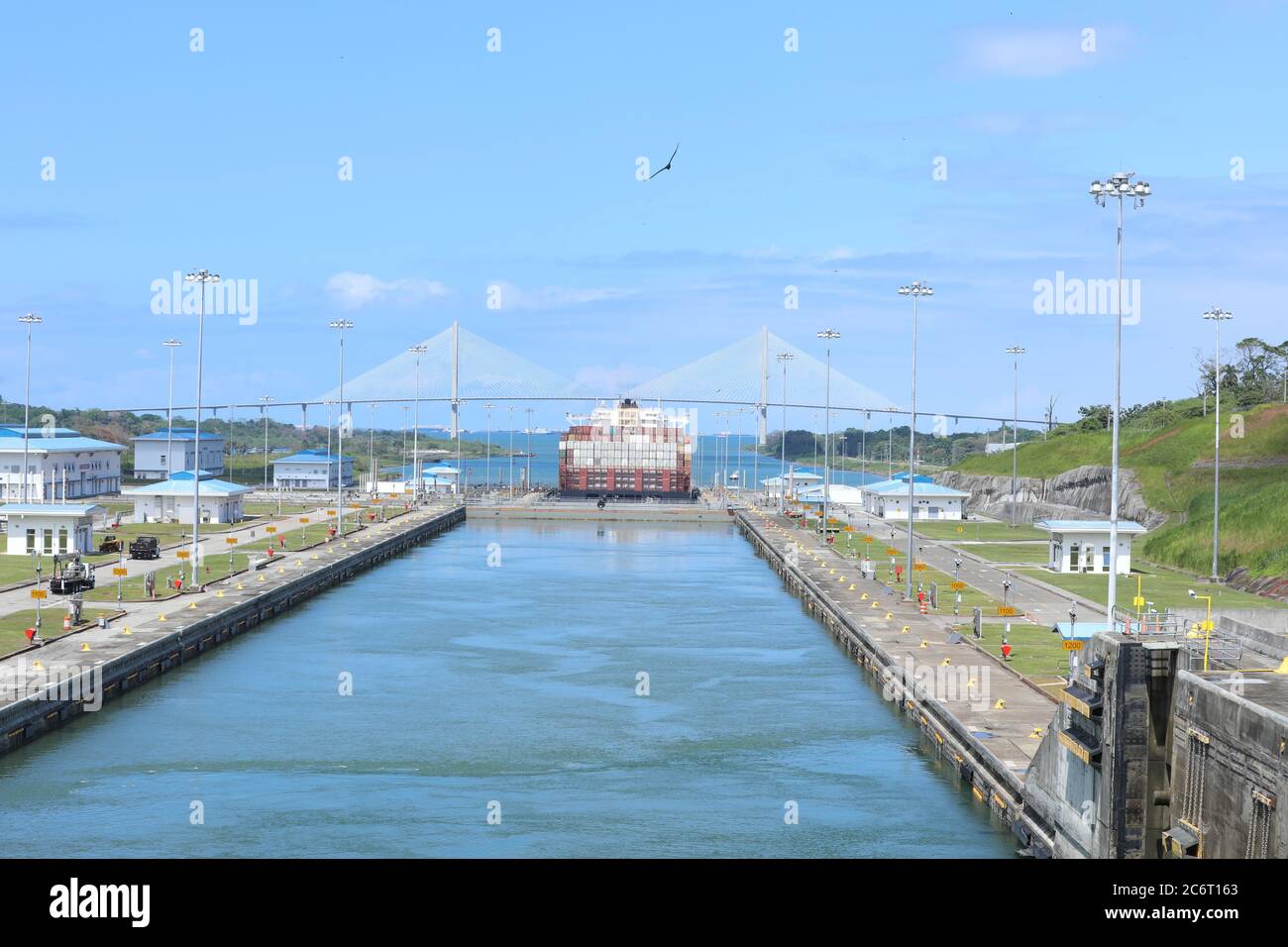 The Panama Canal, which connects the Atlantic Ocean to the Pacific ...