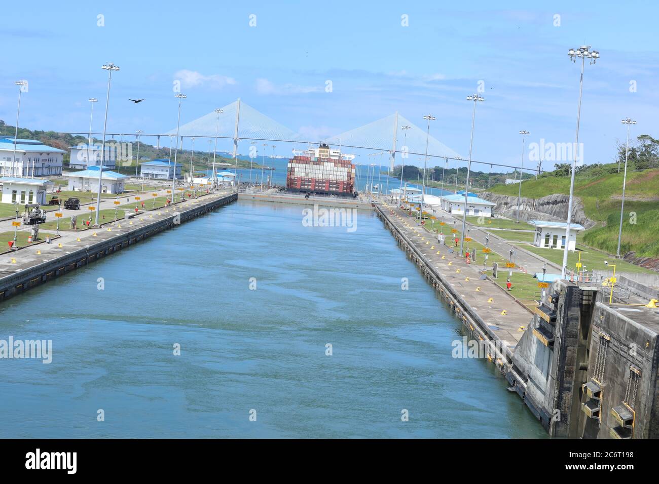 The Panama Canal, which connects the Atlantic Ocean to the Pacific ...