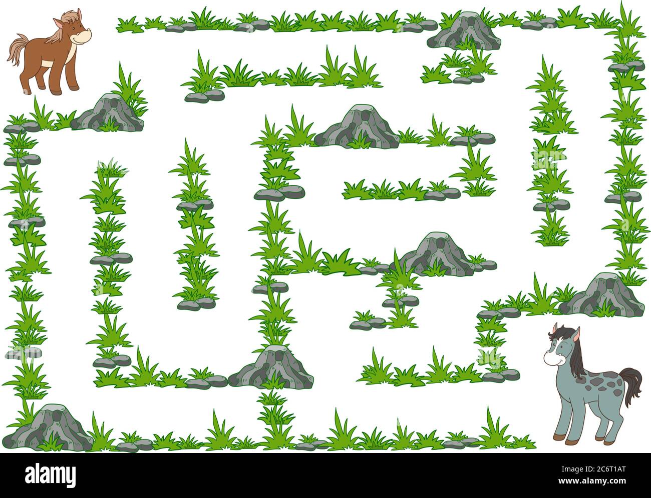 Maze game, education game for children, Horse Stock Vector Image & Art ...