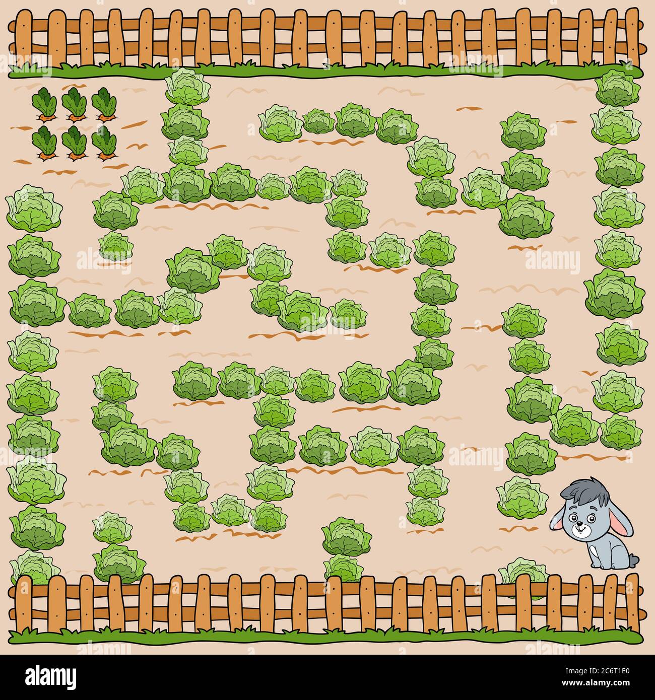 Maze game for children. Education game. Help bunny get to the carrot ...