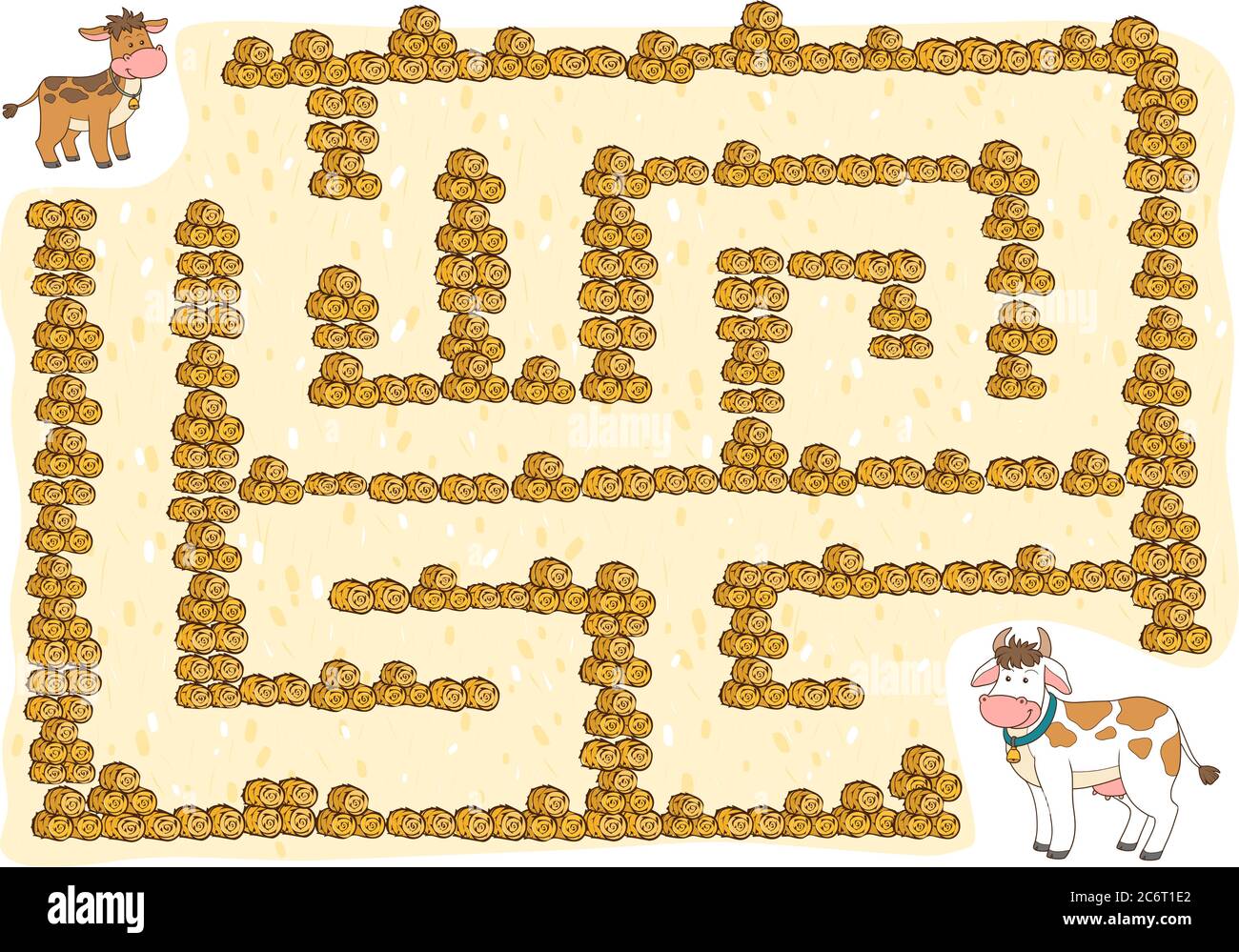 Maze game, education game for children, Cow Stock Vector Image & Art ...