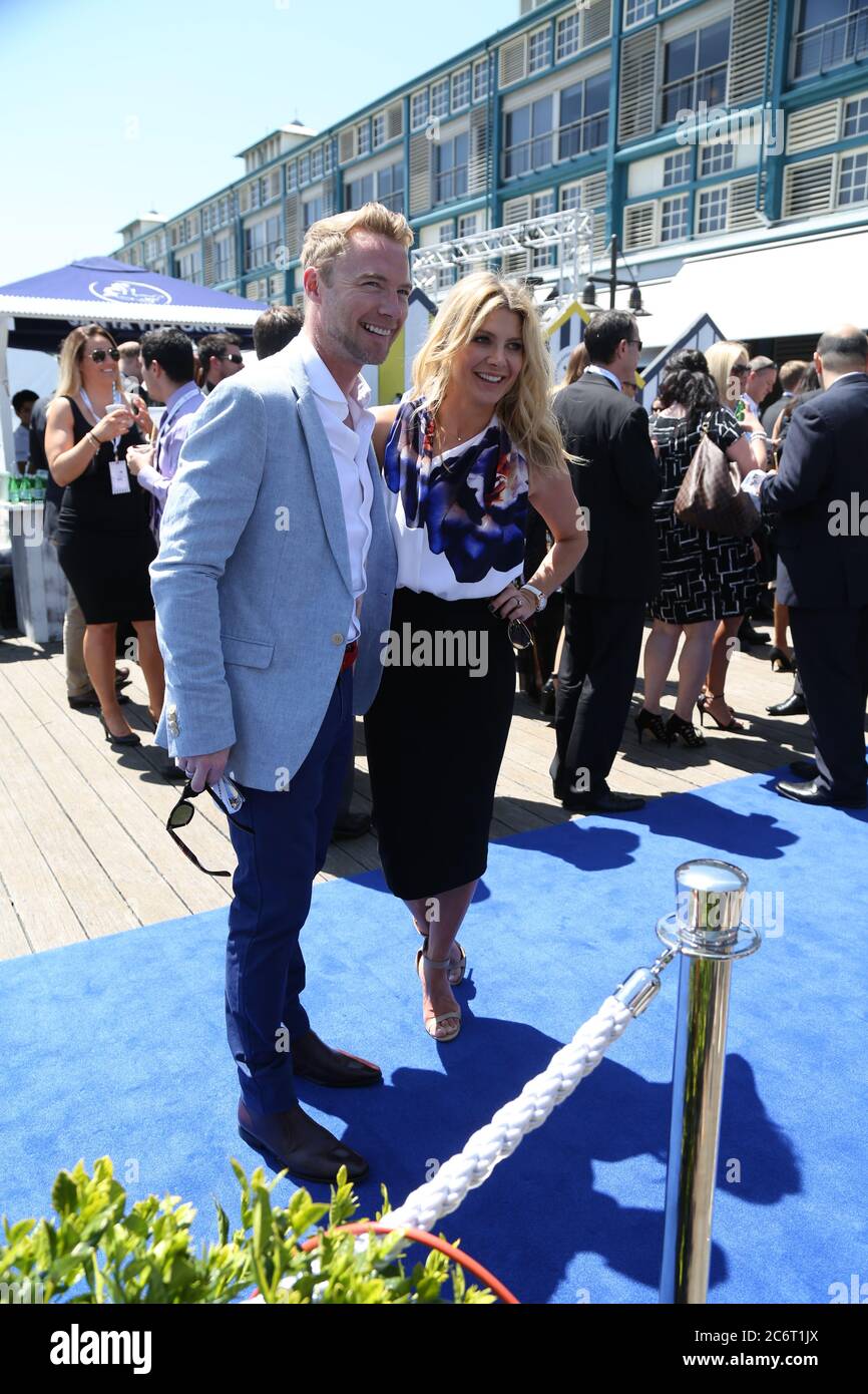 Ronan Keating and Natalie Bassingthwaighte arrive on the blue carpet ...