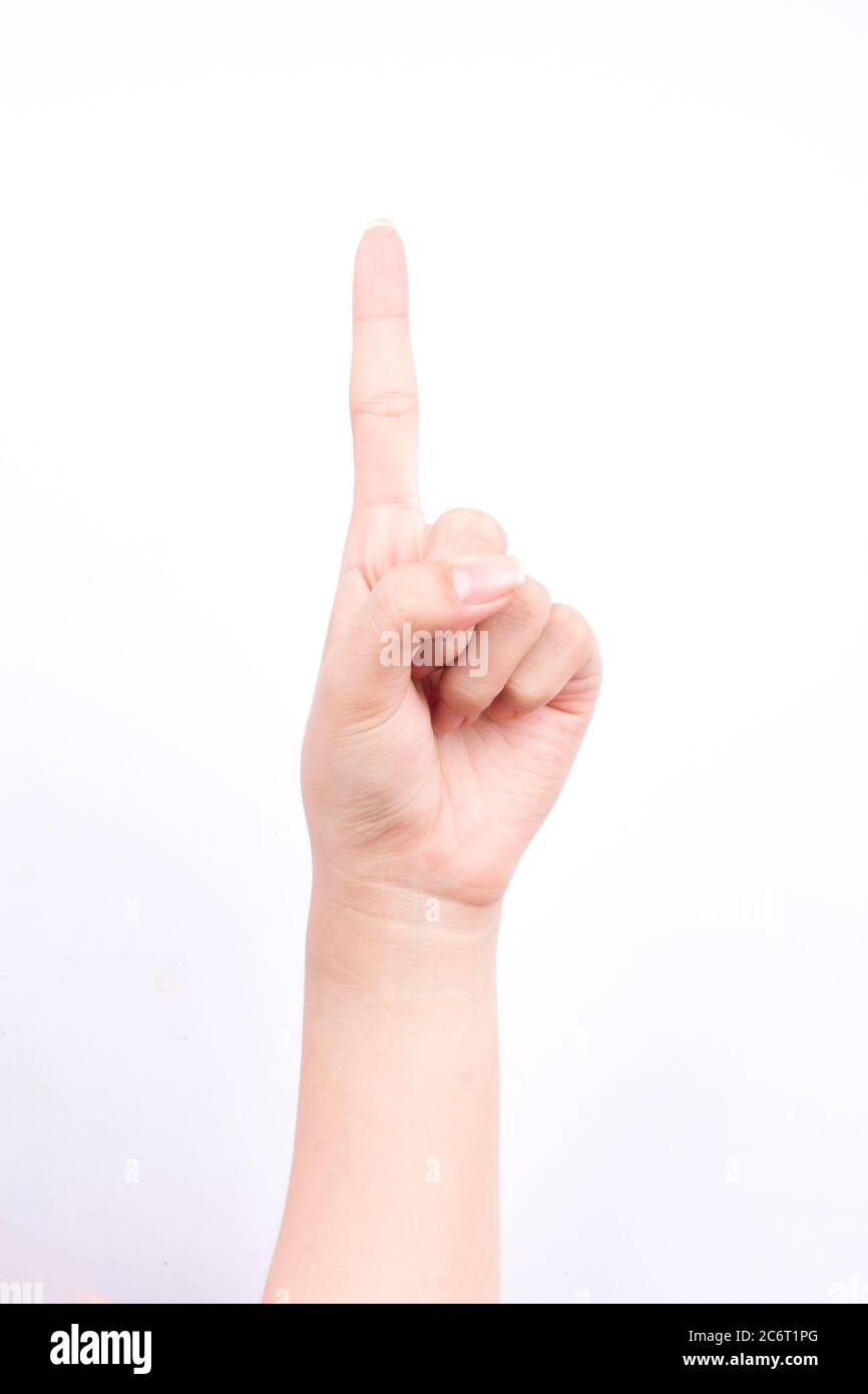Woman number 1 hand gesture hi-res stock photography and images - Alamy