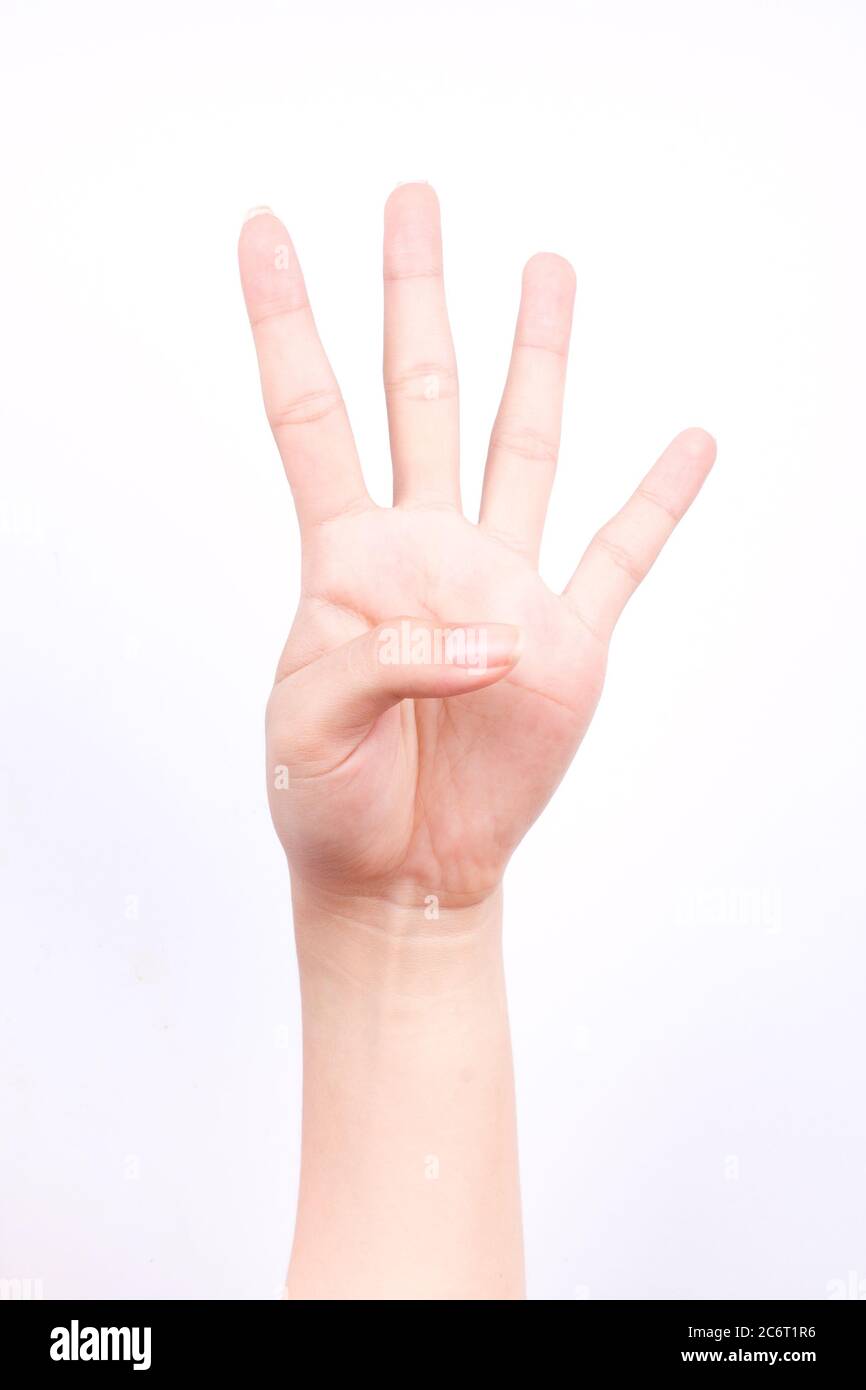 finger hand symbols isolated concept four points lesson learn teaching ...