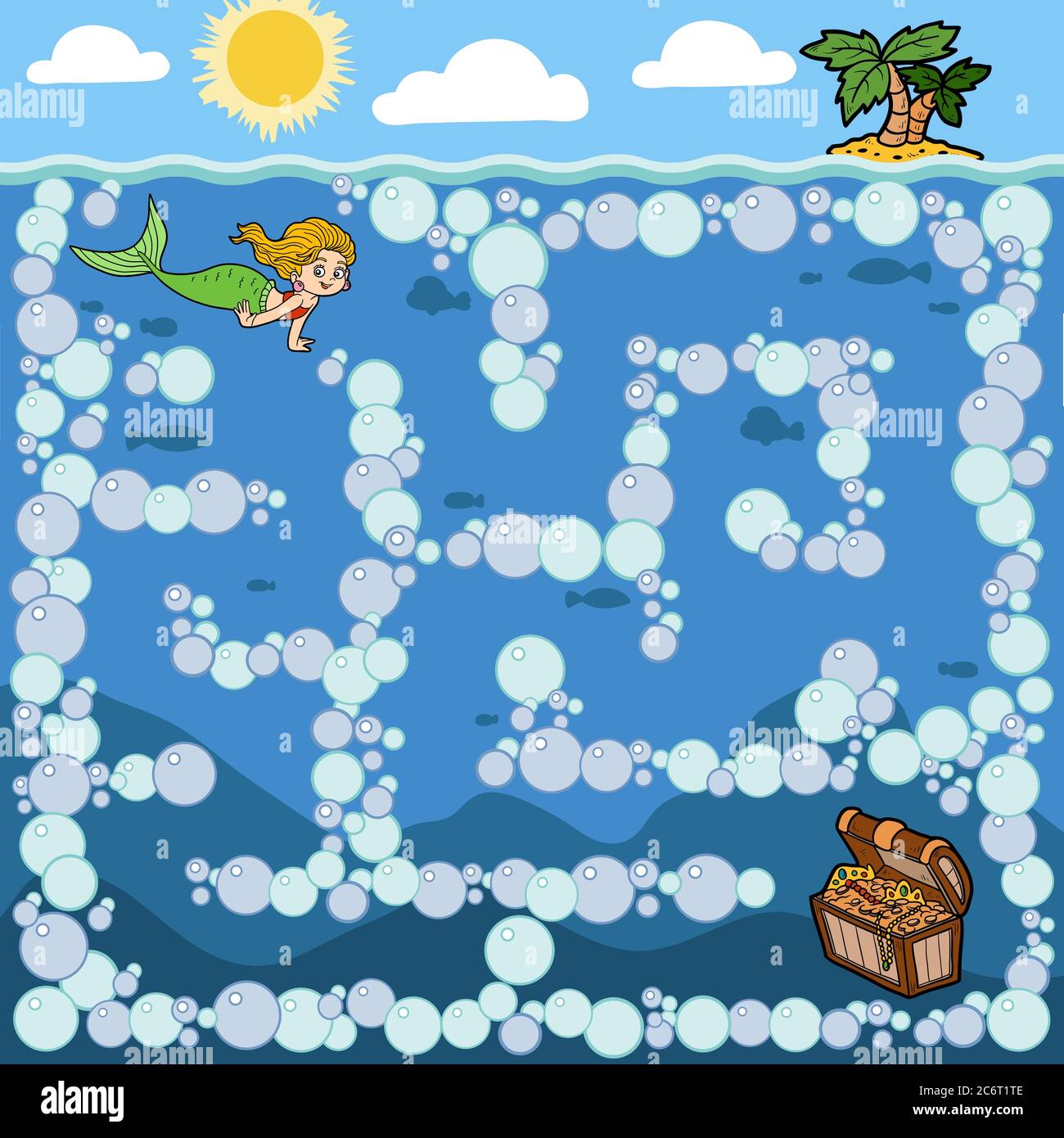 Little mermaid fish Stock Vector Images - Alamy