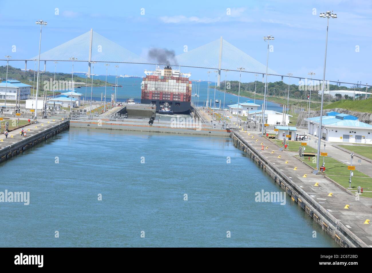 The Panama Canal, which connects the Atlantic Ocean to the Pacific ...