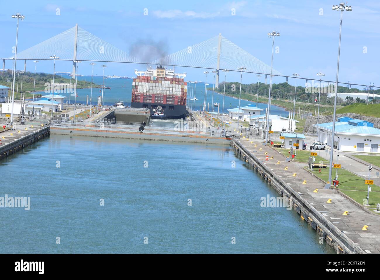Central America, Panama, Colon. Panama Canal. New Panamax Agua Clara ...