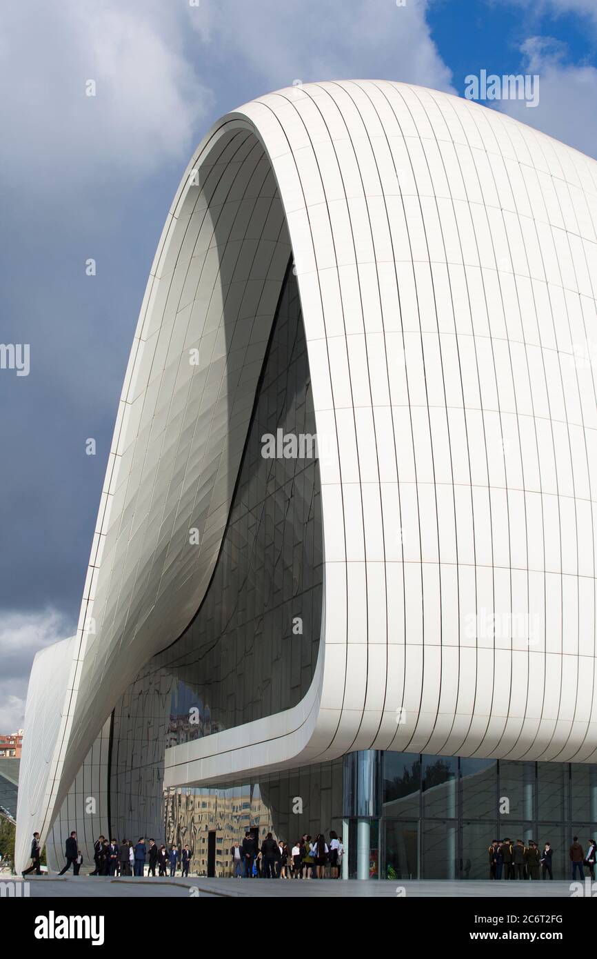 The Heydar Aliyev center, designed by Zaha Hadid is the centerpiece of ...