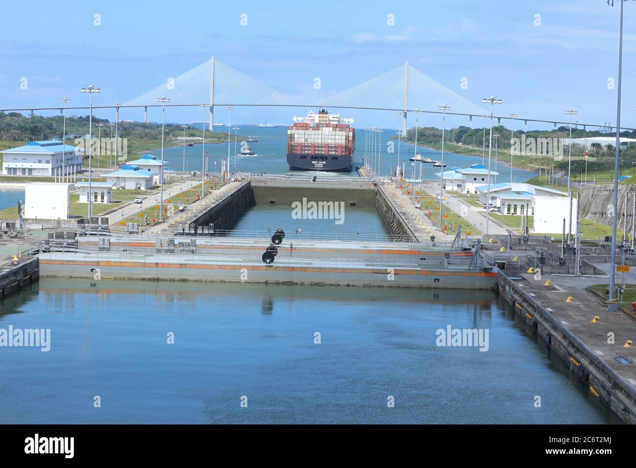 The Panama Canal, which connects the Atlantic Ocean to the Pacific ...