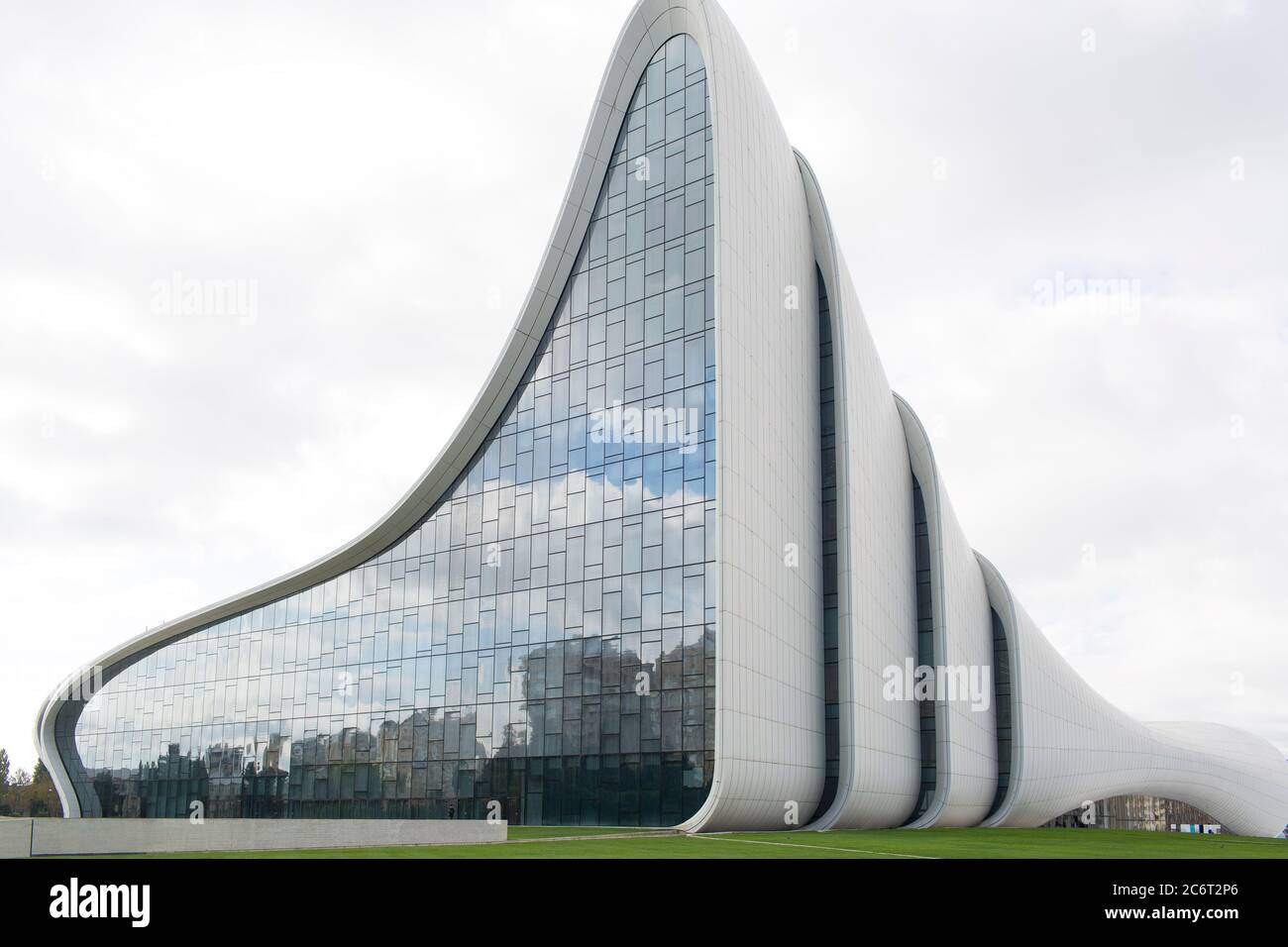 The Heydar Aliyev center, designed by Zaha Hadid is the centerpiece of ...