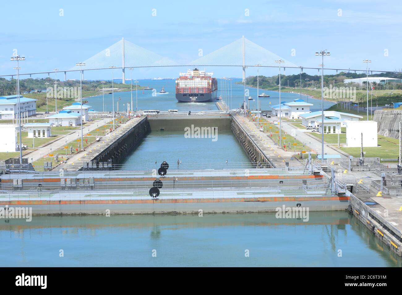 The Panama Canal, which connects the Atlantic Ocean to the Pacific ...