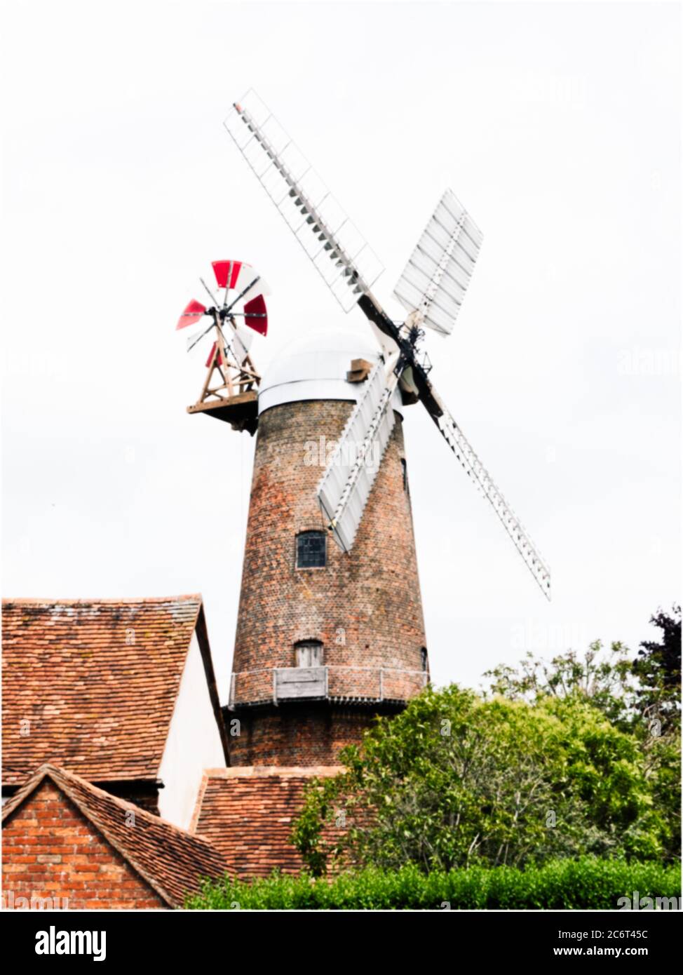 The historic windmill at Quainton in Buckinghamshire with the sails ...