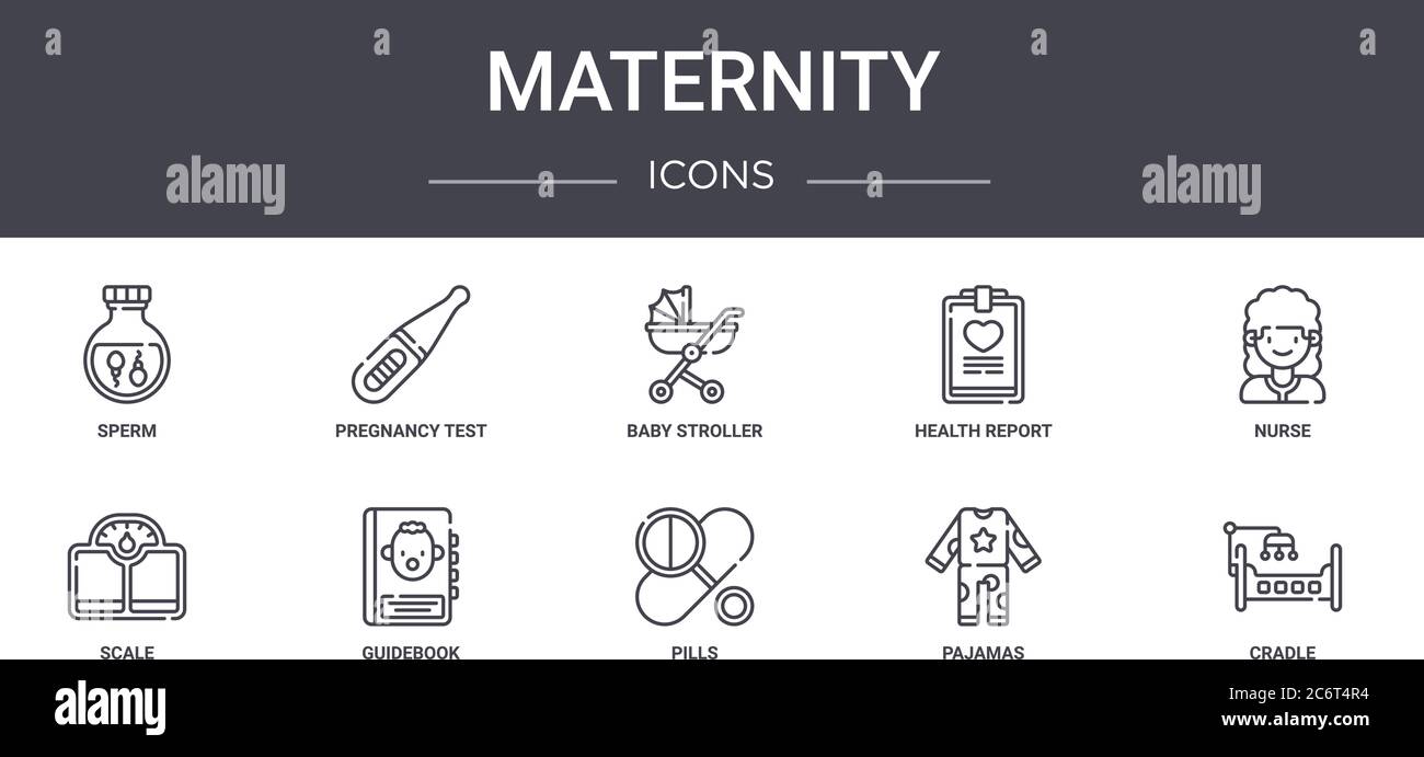 maternity concept line icons set. contains icons usable for web, logo ...