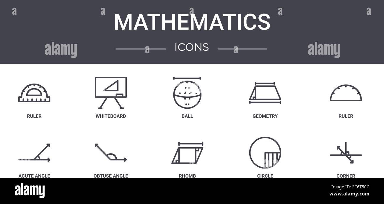 mathematics concept line icons set. contains icons usable for web, logo ...
