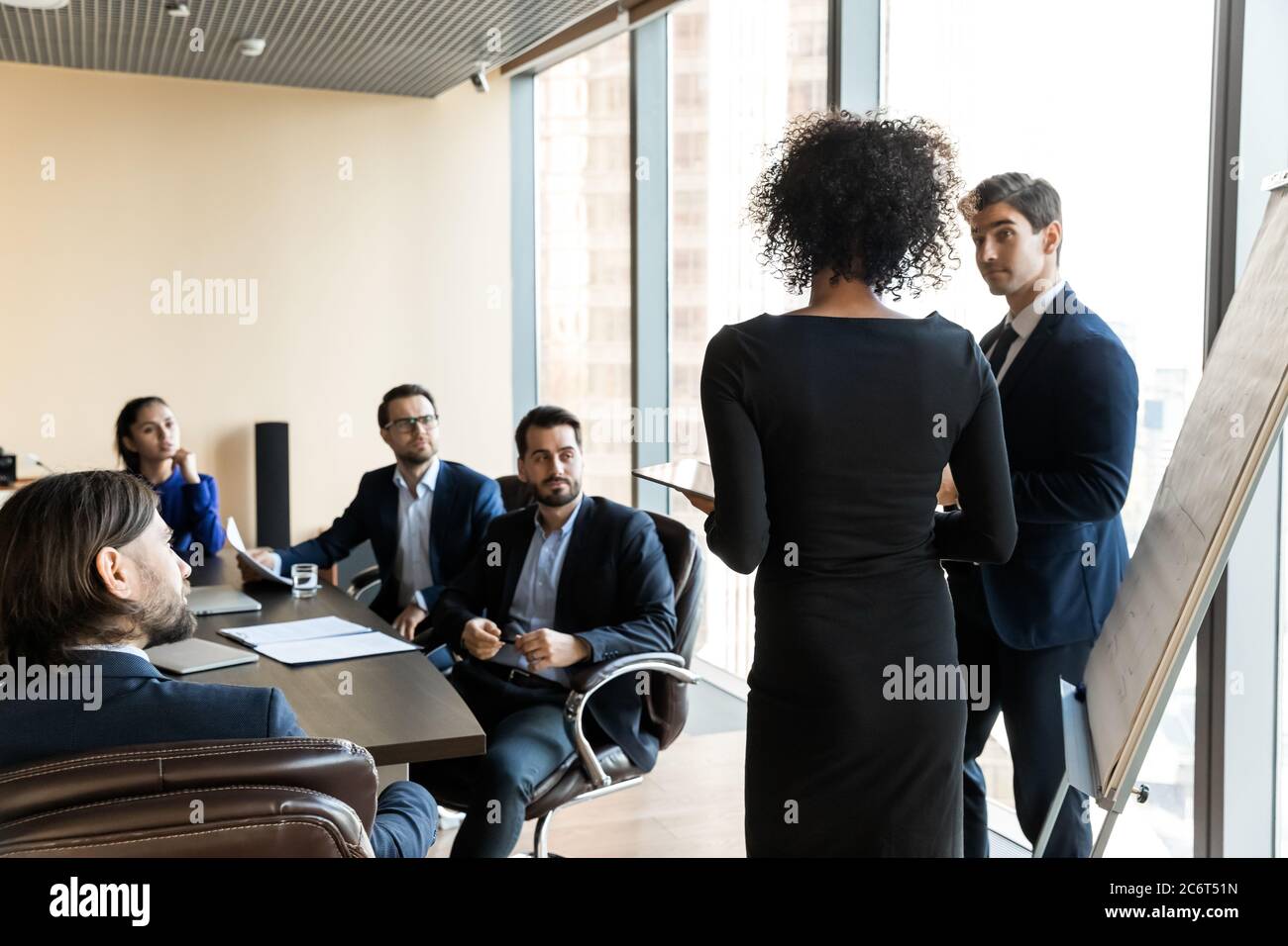 African american speaker rear view hi-res stock photography and images ...