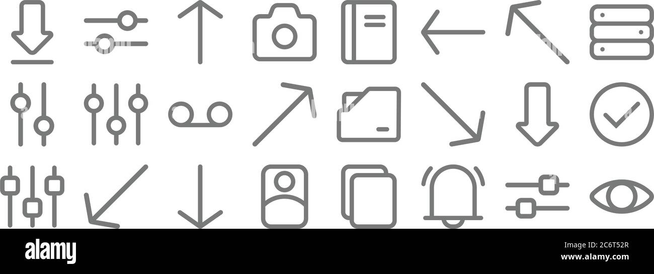 interface line icons. linear set. quality vector line set such as eye ...