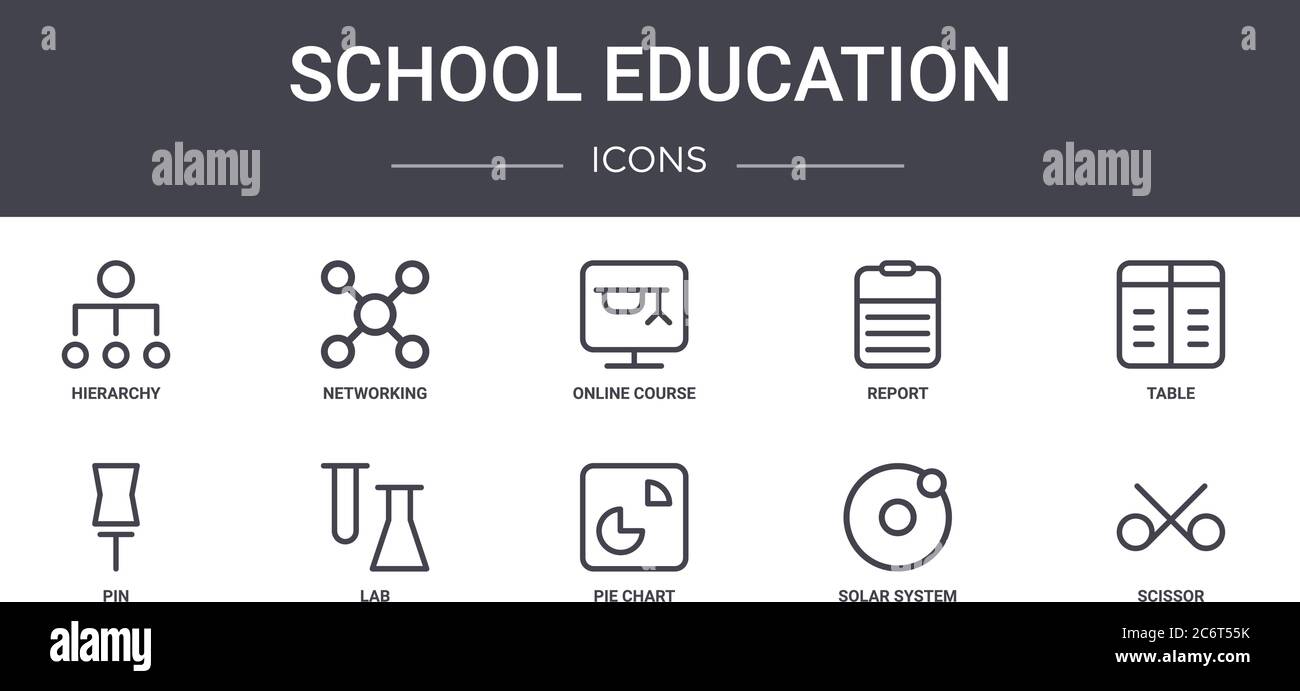 school education concept line icons set. contains icons usable for web ...