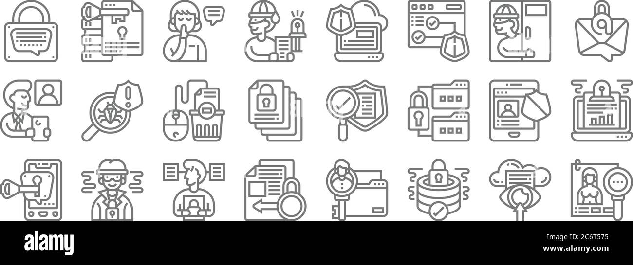 confidential information line icons. linear set. quality vector line ...