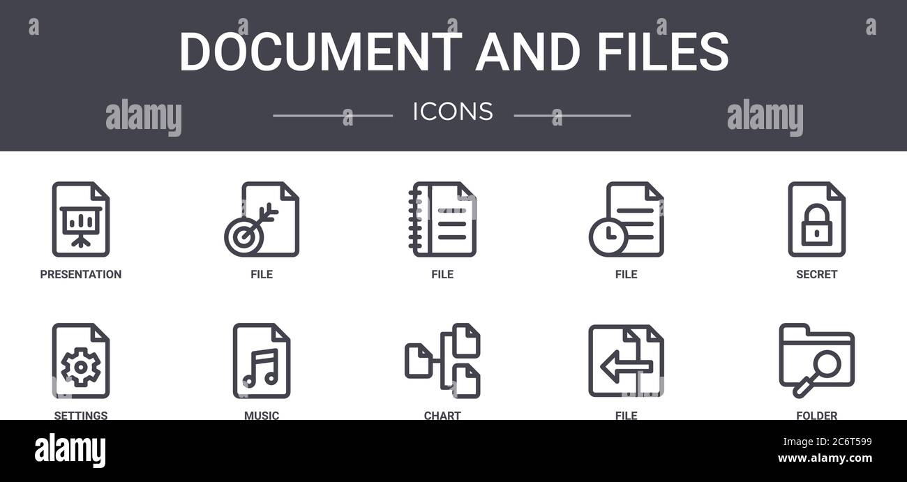 document and files concept line icons set. contains icons usable for ...