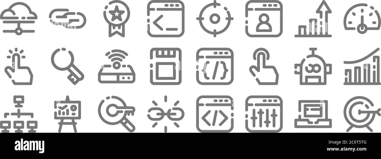 seo marketing line icons. linear set. quality vector line set such as ...