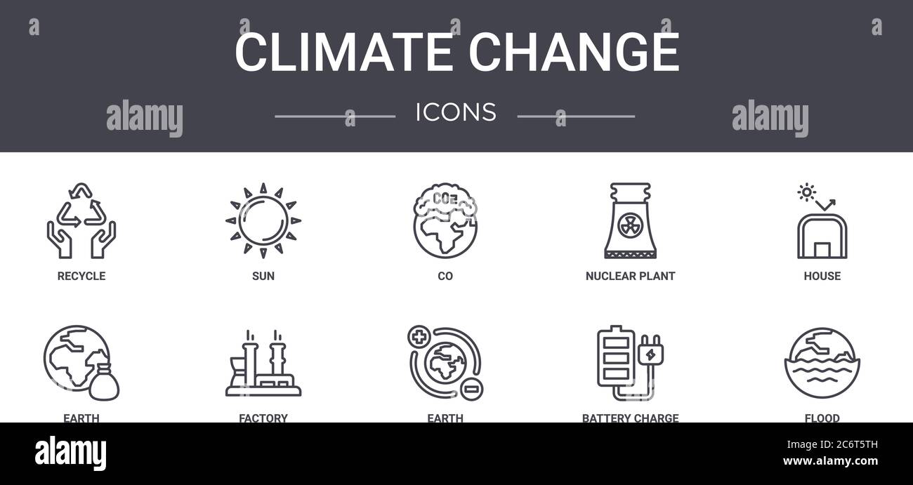 climate change concept line icons set. contains icons usable for web ...