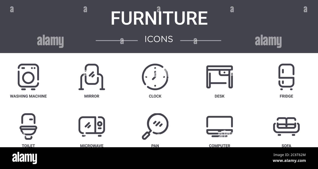 furniture concept line icons set. contains icons usable for web, logo ...