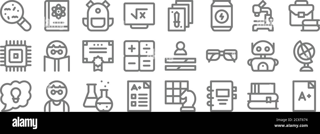 nerd line icons. linear set. quality vector line set such as exam, notebook, exam, idea, robot ...