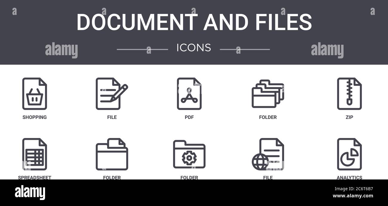 document and files concept line icons set. contains icons usable for ...